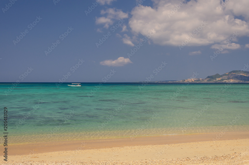 Kouki beach in Nago on Okinawa island in Japan. Beautiful turquo Stock ...