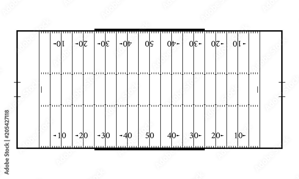 American football field. Sport background. Line art style Stock Vector ...