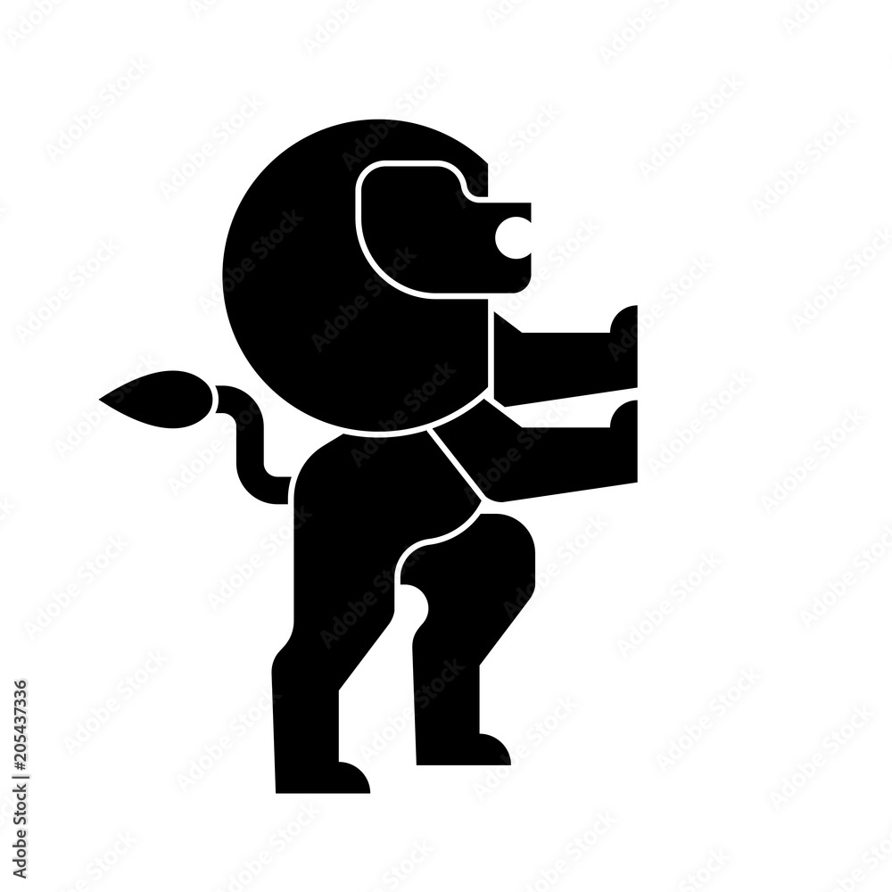 Lion heraldic symbol. Leo Sign Animal for coat of arms. Vector ...