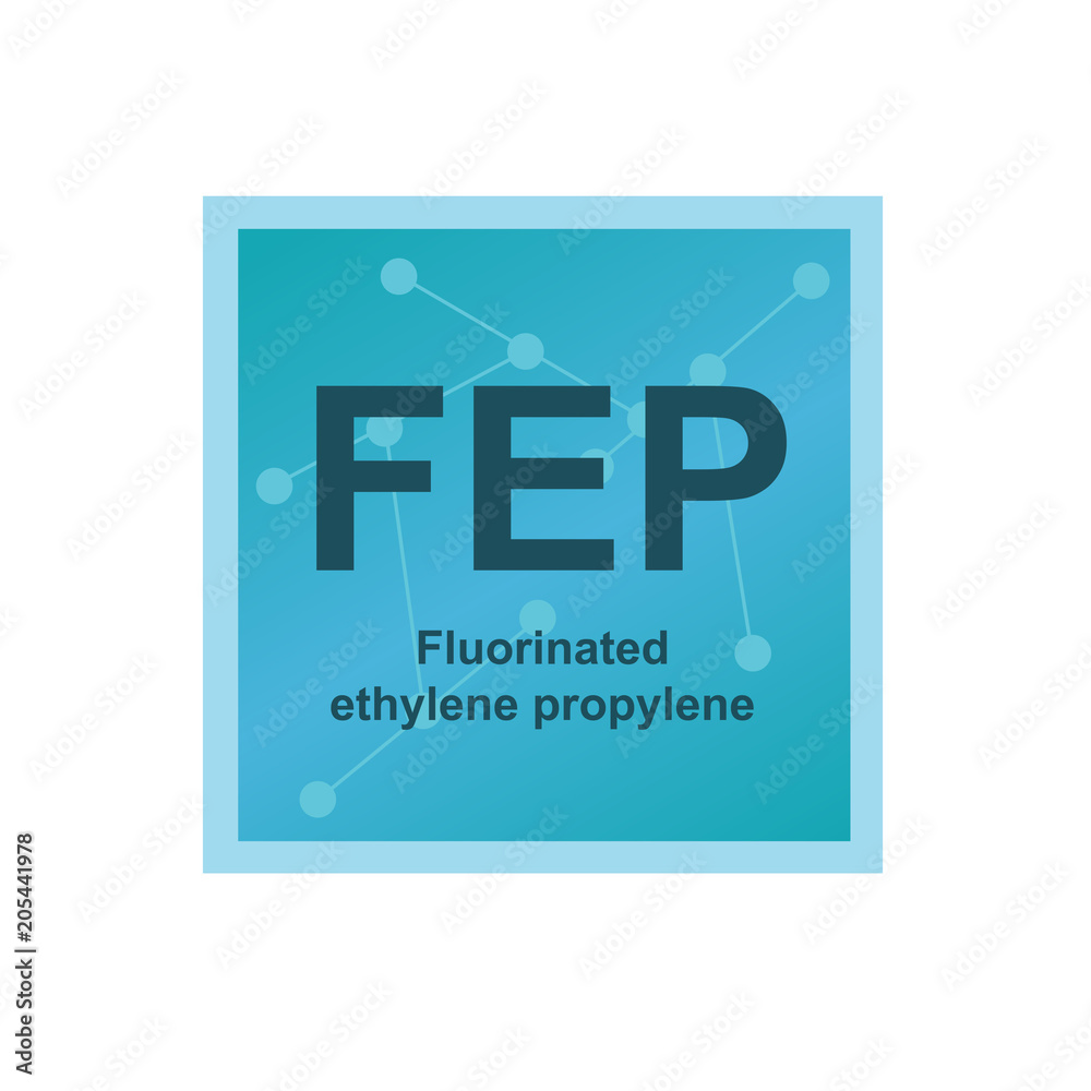 Vector symbol of Fluorinated ethylene propylene (FEP) polymer on the ...