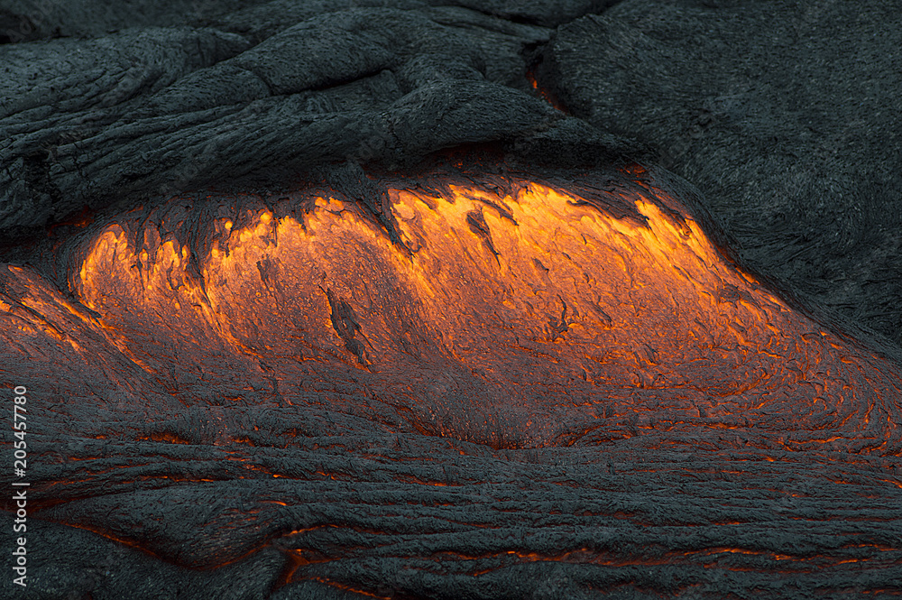 Lava Flow Off Molten Lava Rocks Stock Photo | Adobe Stock