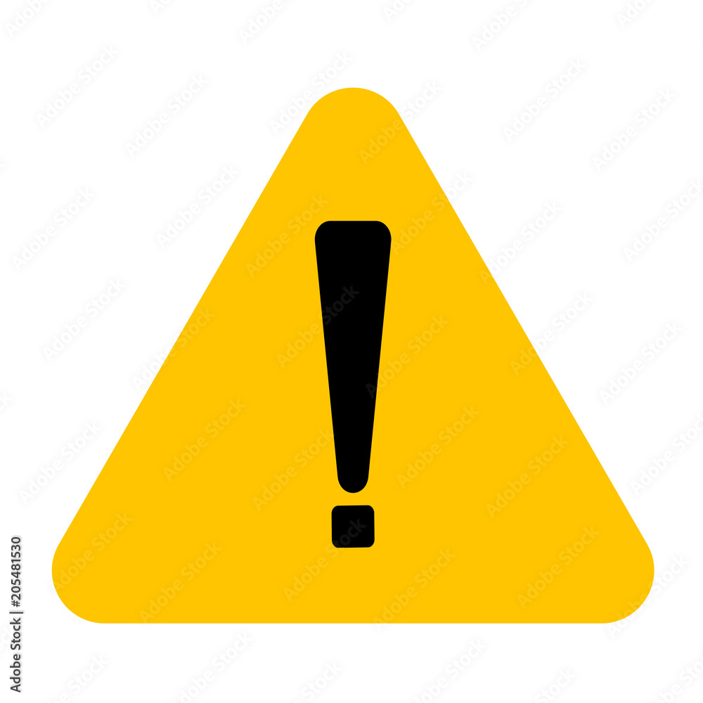 Exclamation mark symbol,Warning Dangerous icon on white background ...