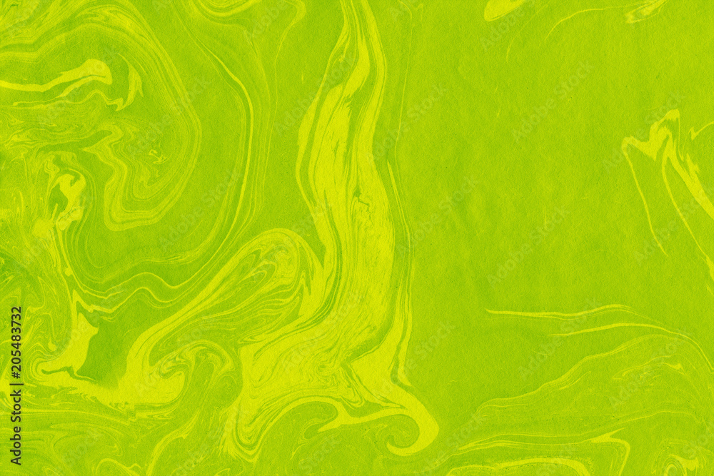 Suminagashi marble texture hand painted with lime ink. Digital paper ...