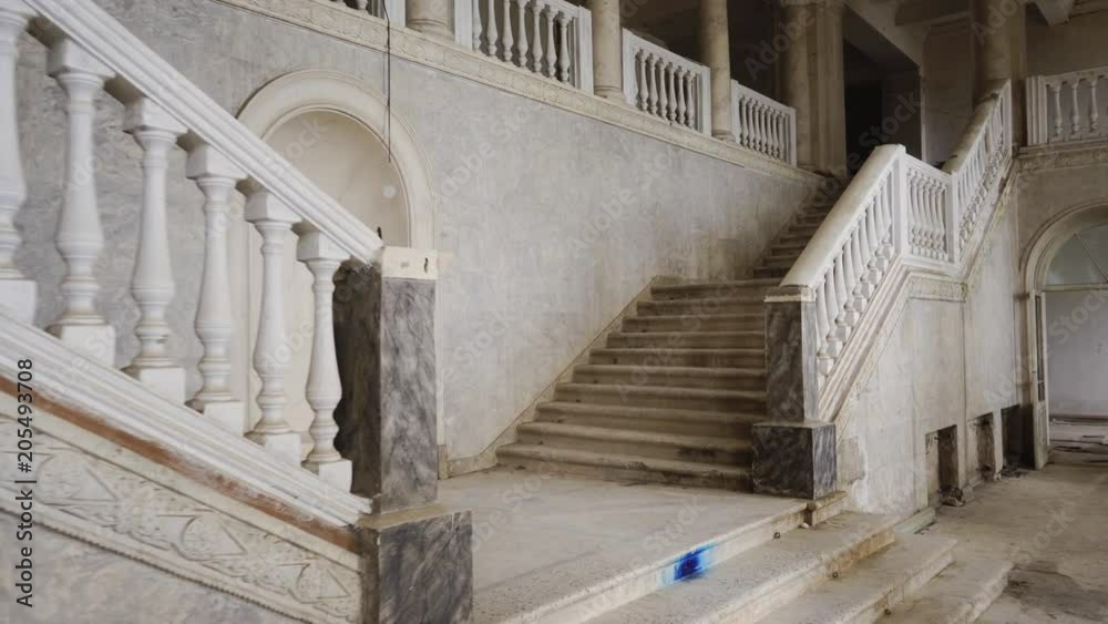 a view of the ancient marble staircase, which was abandoned, the ...