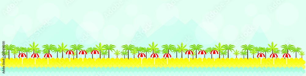 Summer vector illustration for site header, footer, web banner, flyer ...