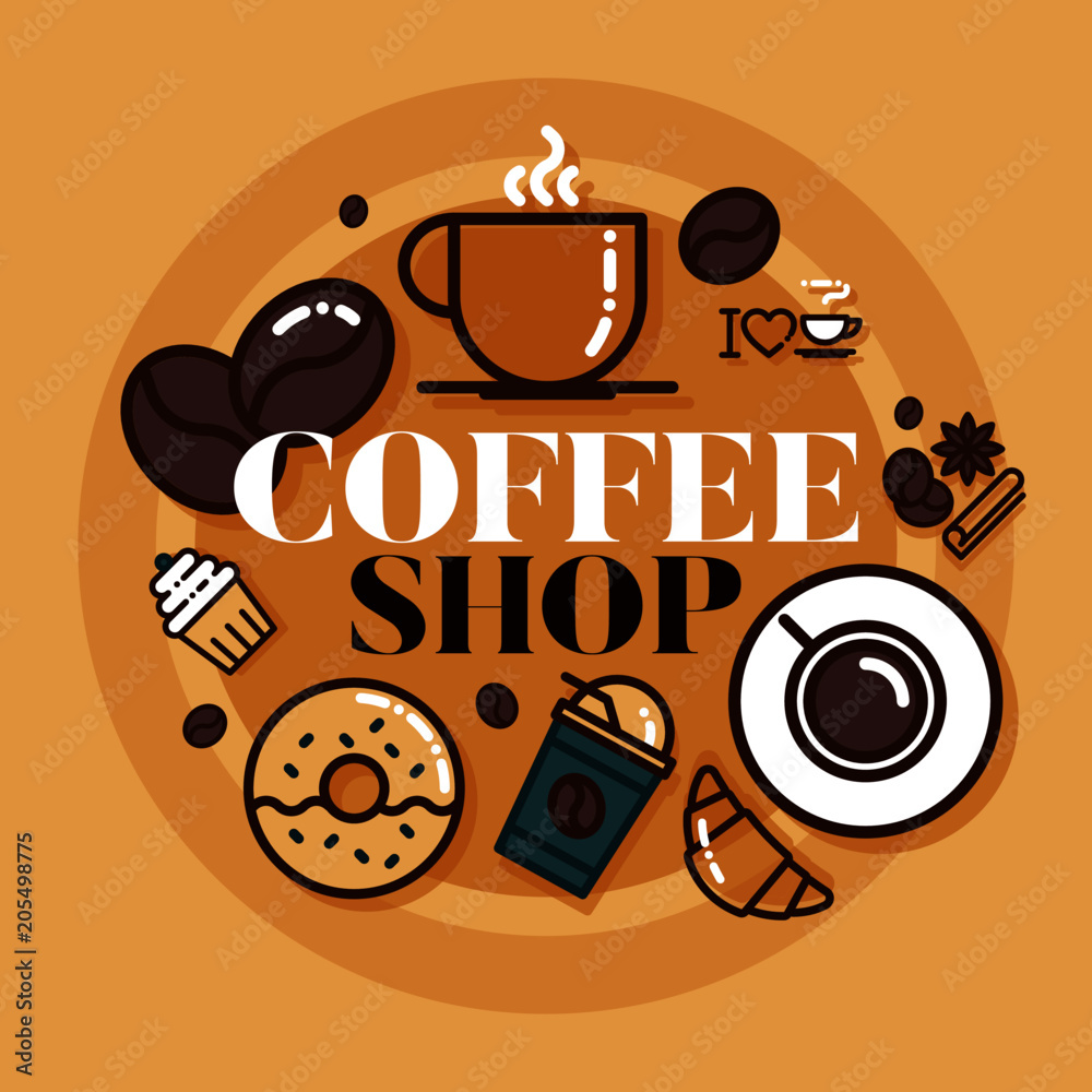 Coffee Shop banner Stock Vector | Adobe Stock