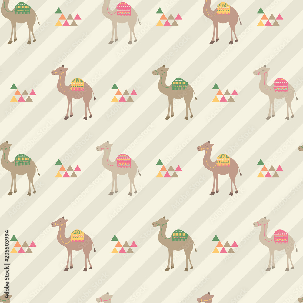 Camel ornament triangle mubarak ramadhan. A playful, modern, and ...