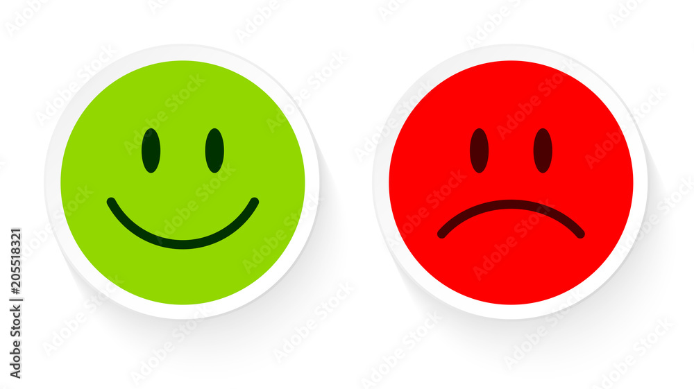 2 Smileys Green/Red Stock Vector | Adobe Stock