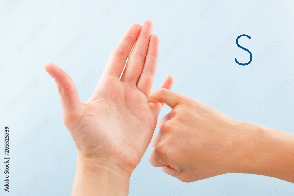 BSL Fingerspelling alphabet S. Stock Photo | Adobe Stock