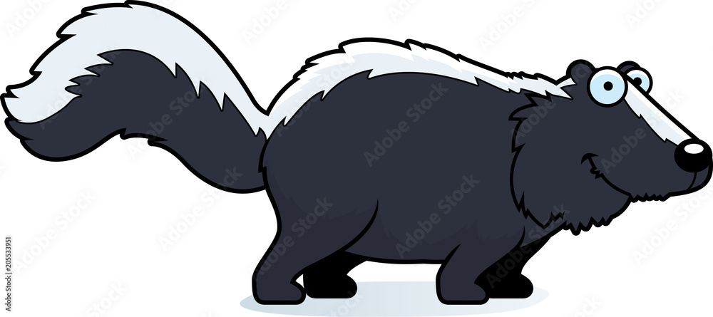 Cartoon Skunk Smiling Stock Vector | Adobe Stock