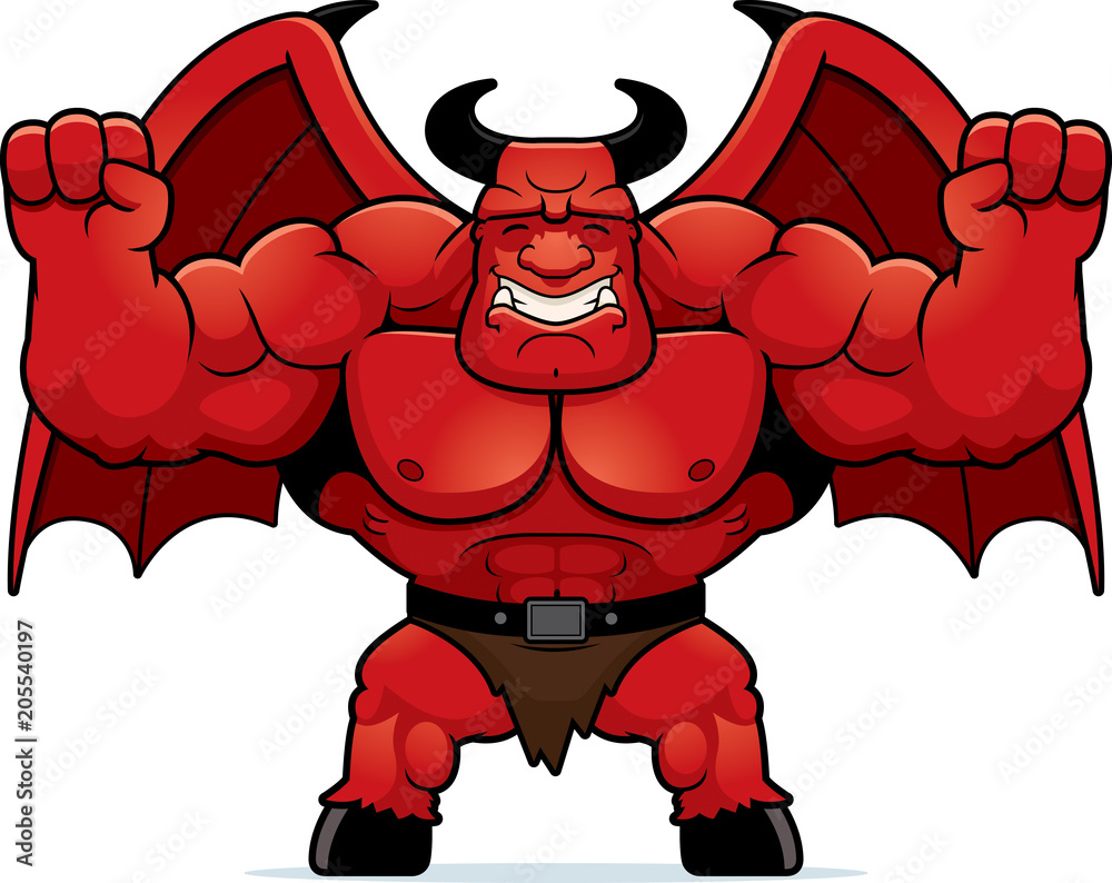 Cartoon Demon Celebrating Stock Vector | Adobe Stock