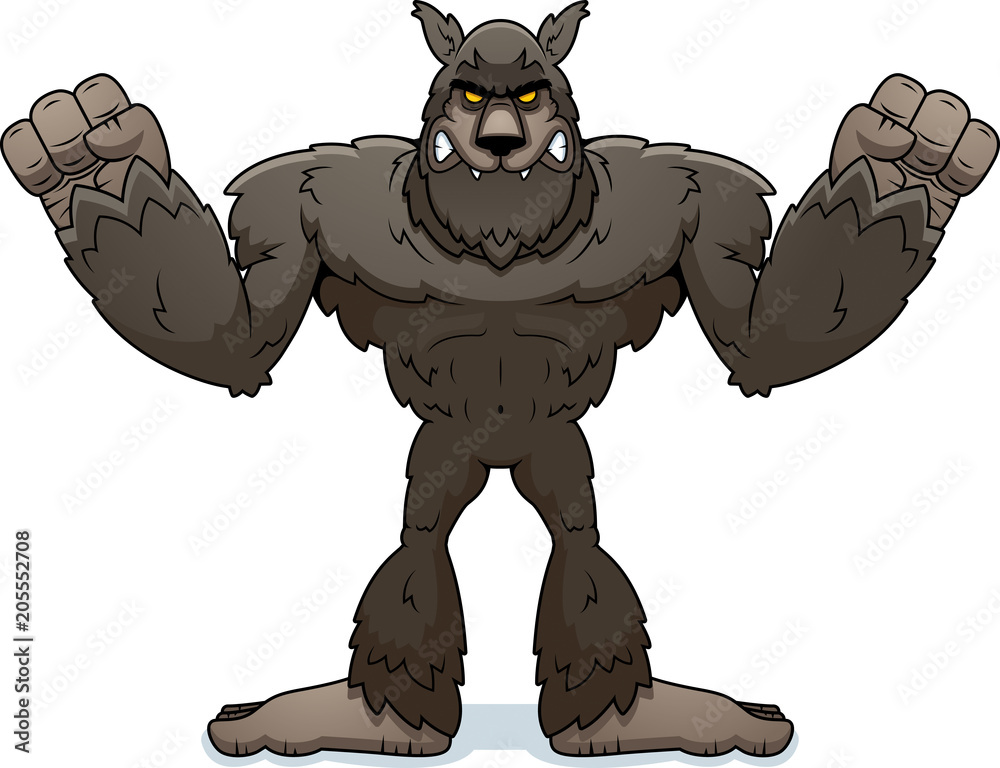 Cartoon Werewolf Angry Stock Vector | Adobe Stock