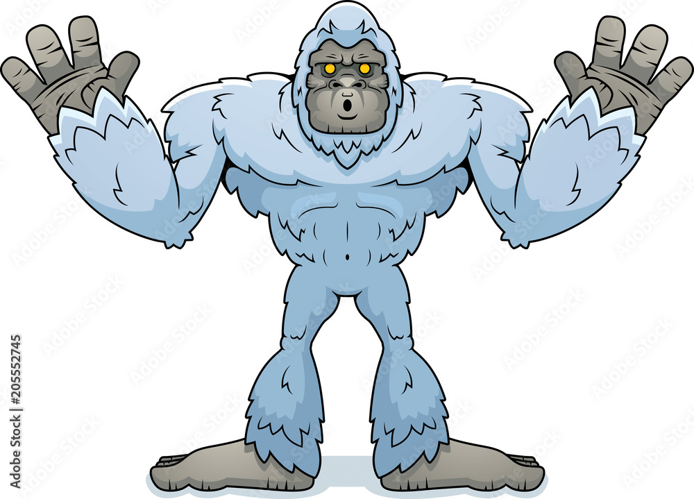 Cartoon Yeti Surrender Stock Vector | Adobe Stock