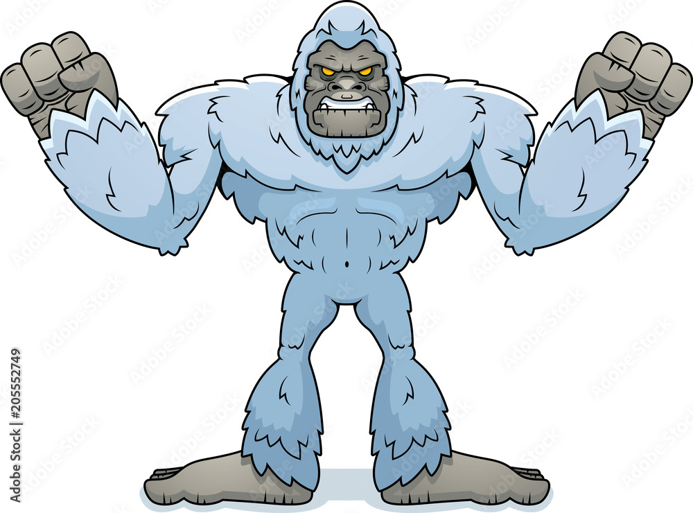 Cartoon Yeti Angry Stock Vector | Adobe Stock