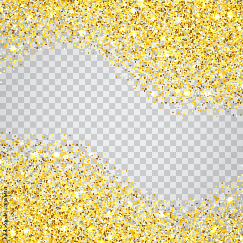 Gold glitter textured border Stock Vector | Adobe Stock