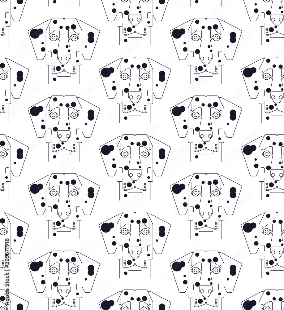 Dog vector seamless pattern cute illustration home pets doggy different ...