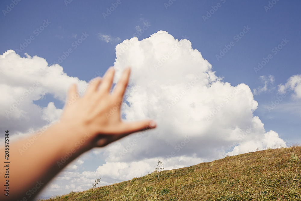 Girl Reaching Up To The Sky