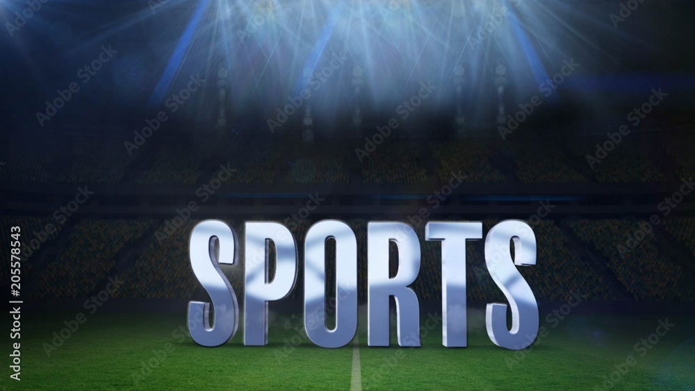 Sports Arena Title with 3D Text Stock Template | Adobe Stock