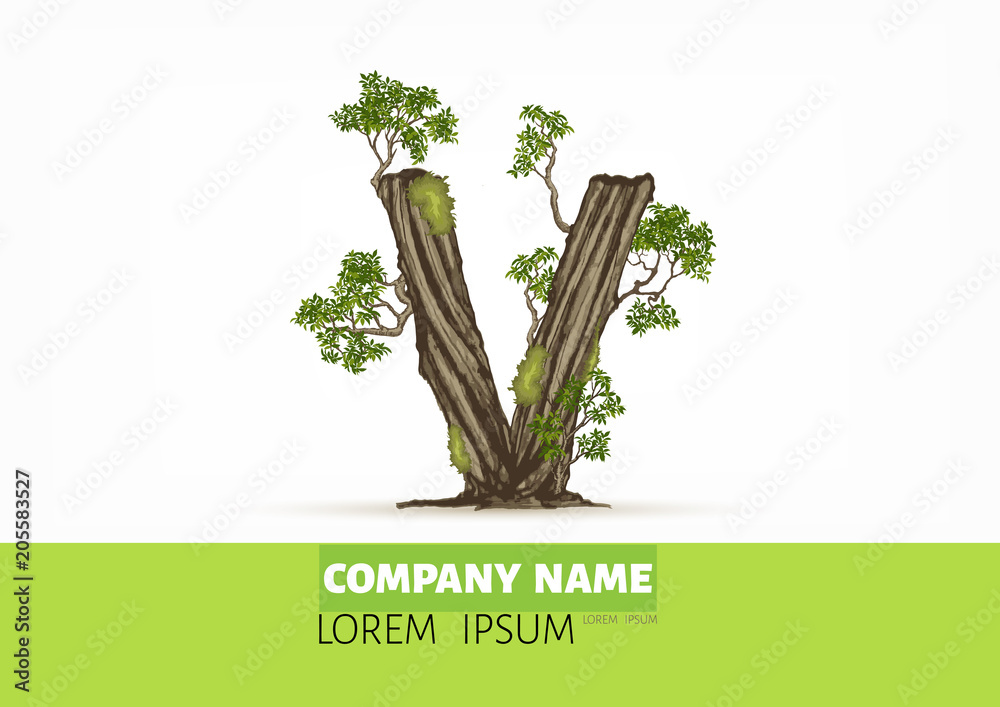 Tree font.Twisted tree in the shape of letter.Letter A B C vector ...