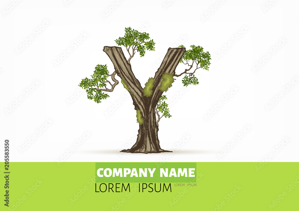 Tree font.Twisted tree in the shape of letter.Letter A B C vector ...