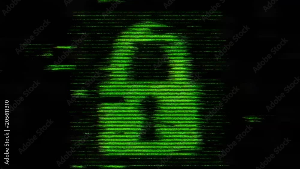 A digital lock made of ASCII characters, distorted by a heavy noise ...