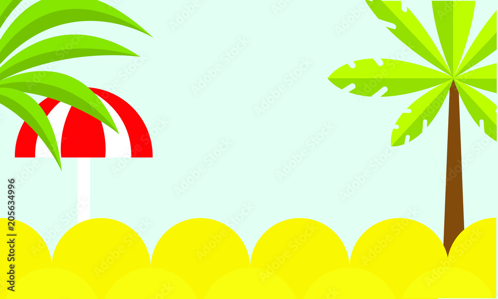 Summer vector illustration for site header, footer, web banner, flyer ...