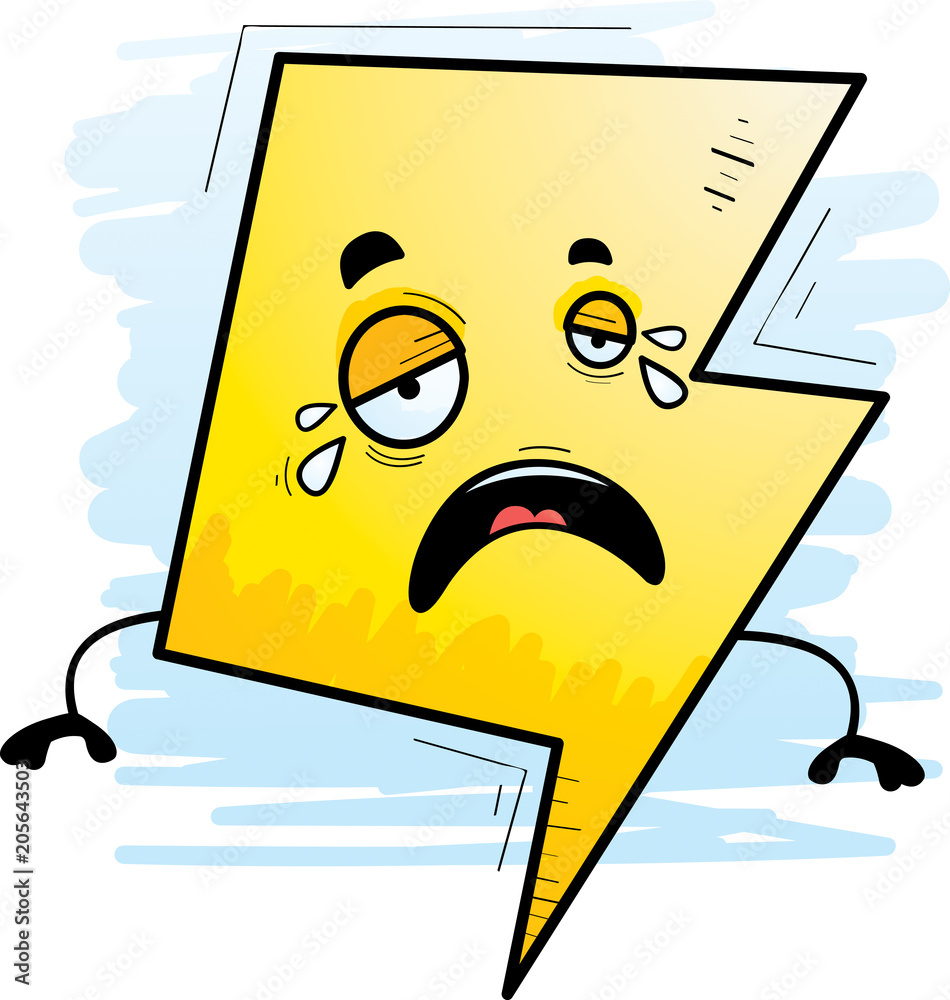 Cartoon Lightning Crying Stock Vector | Adobe Stock