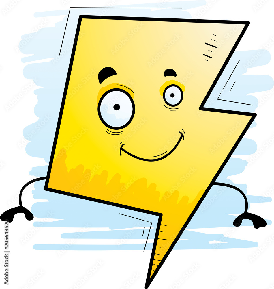 Cartoon Lightning Smiling Stock Vector | Adobe Stock