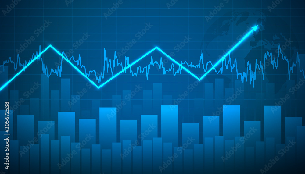 Financial data graph chart, economic statistics. Chart analytics ...