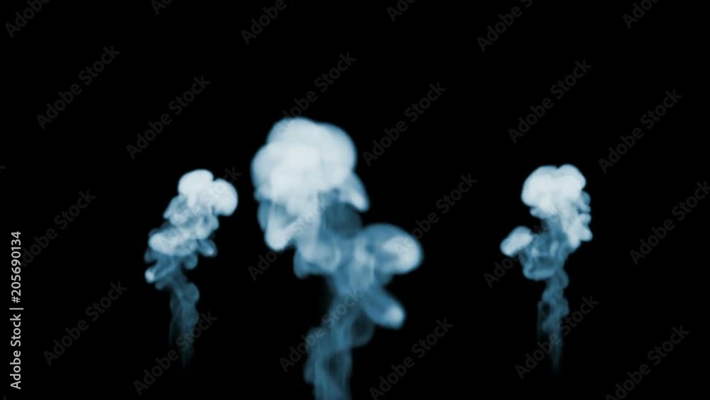 3d render of smoke in slow motion isolated on black background with ...