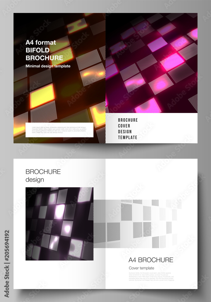 The vector of the two editable layout A4 format cover design templates ...