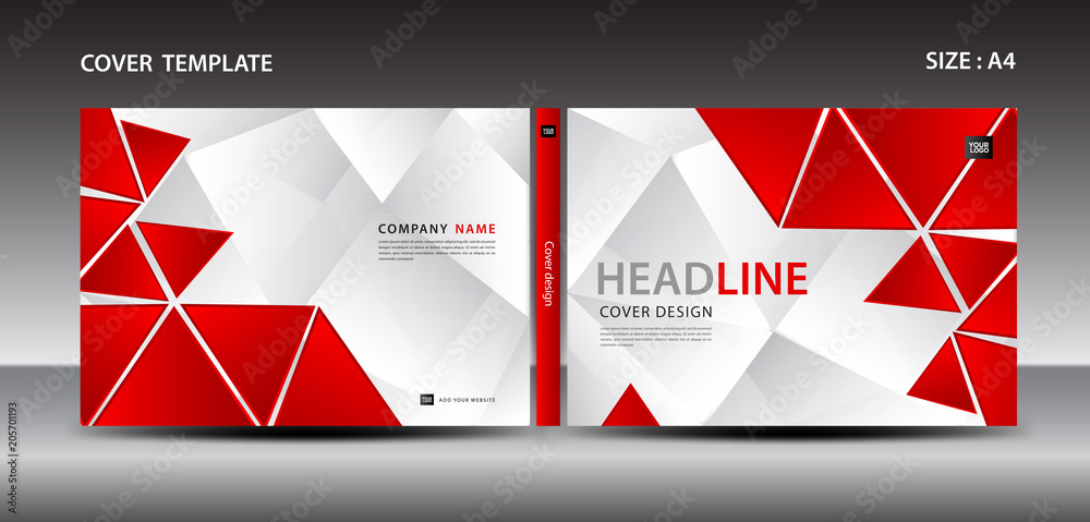 Red Cover design template for magazine, ads, presentation, annual ...
