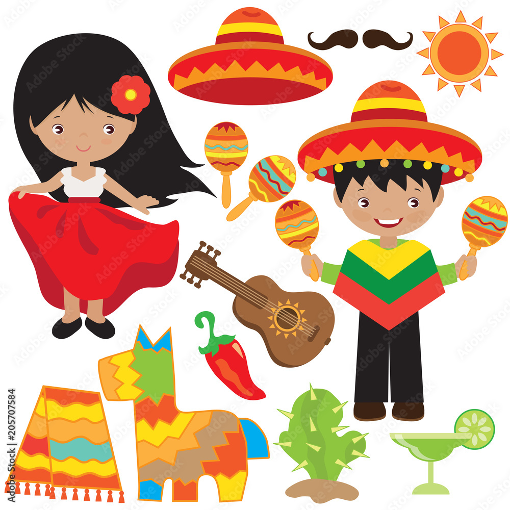 Fiesta vector cartoon illustration Stock Vector | Adobe Stock