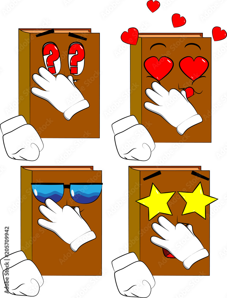 Books holding his nose because of a bad smell. Cartoon book collection ...