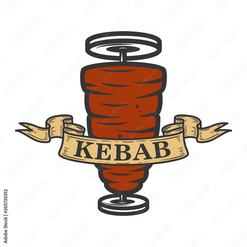Kebab emblem template. Fast food. Design element for logo, label ...