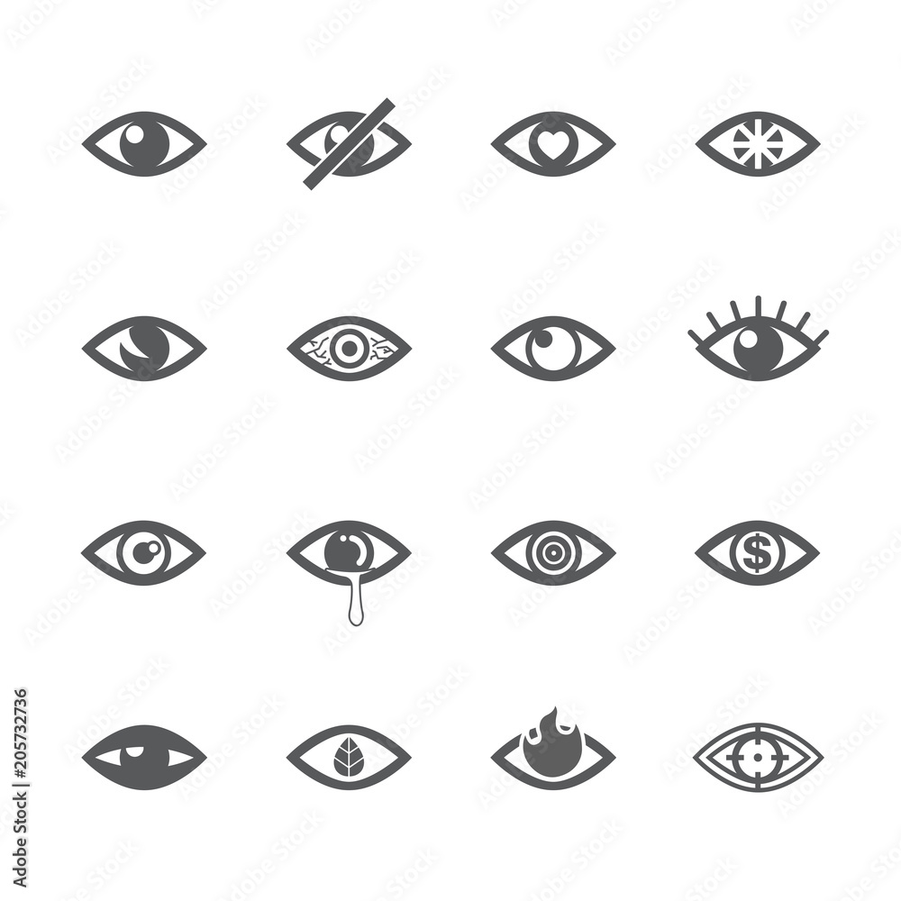 Eye icon set Stock Vector | Adobe Stock