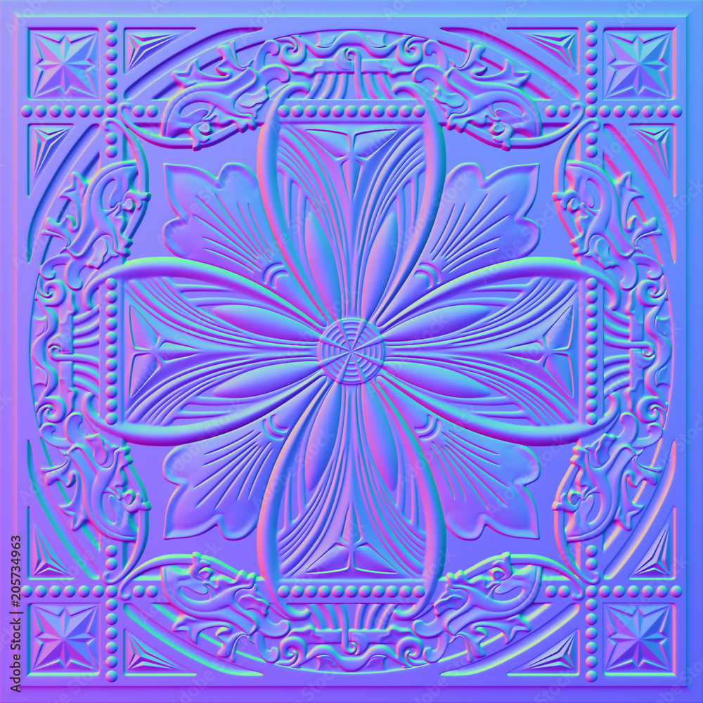 Map Of Normals Decorative Pattern 3d Rendering Stock Illustration Adobe Stock