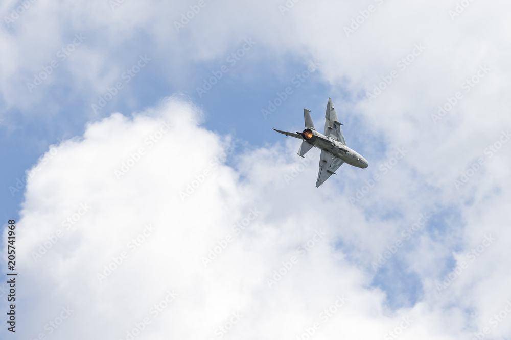 Military fighter jet in flyby Stock Photo | Adobe Stock