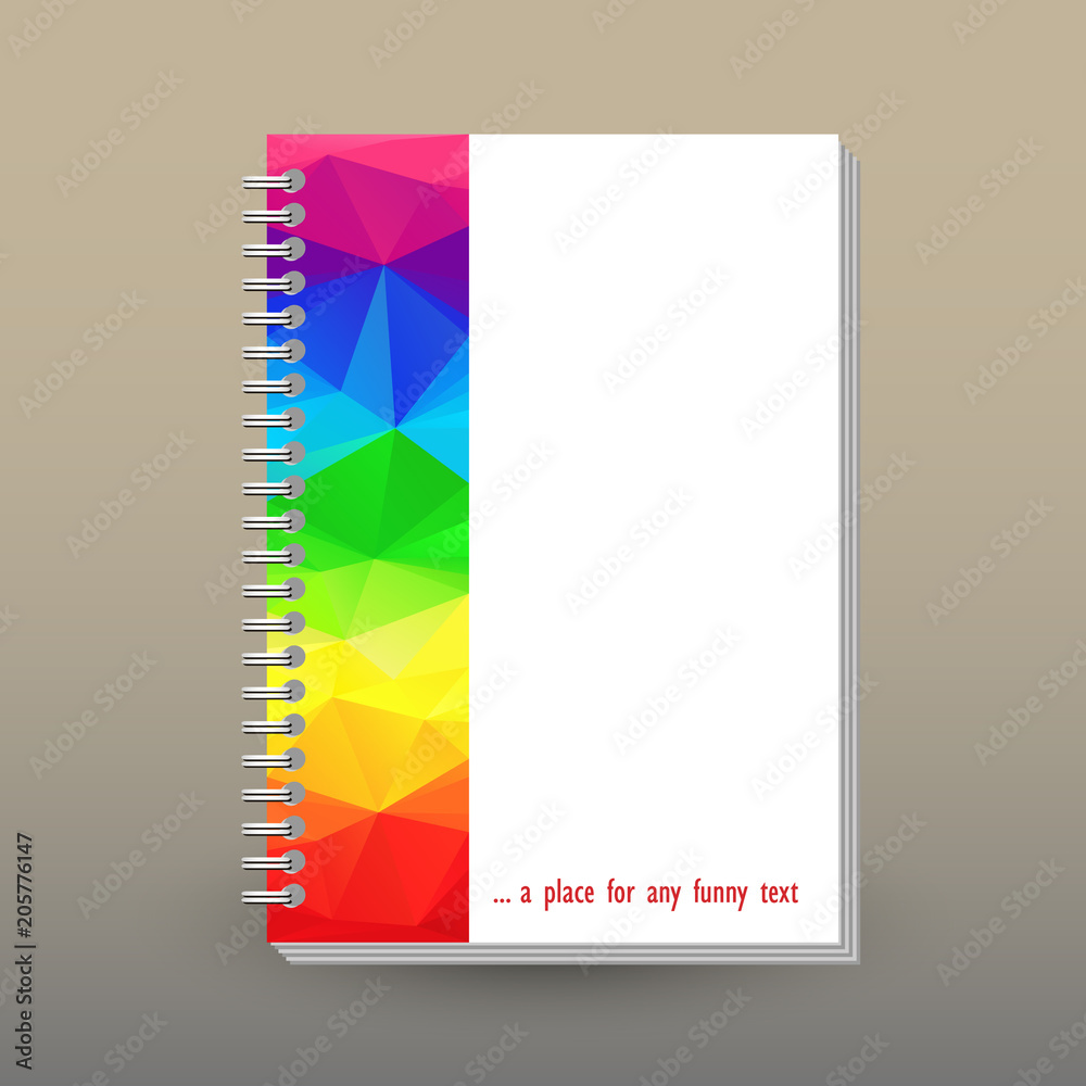 vector cover of diary or notebook with ring spiral binder - format A5 ...