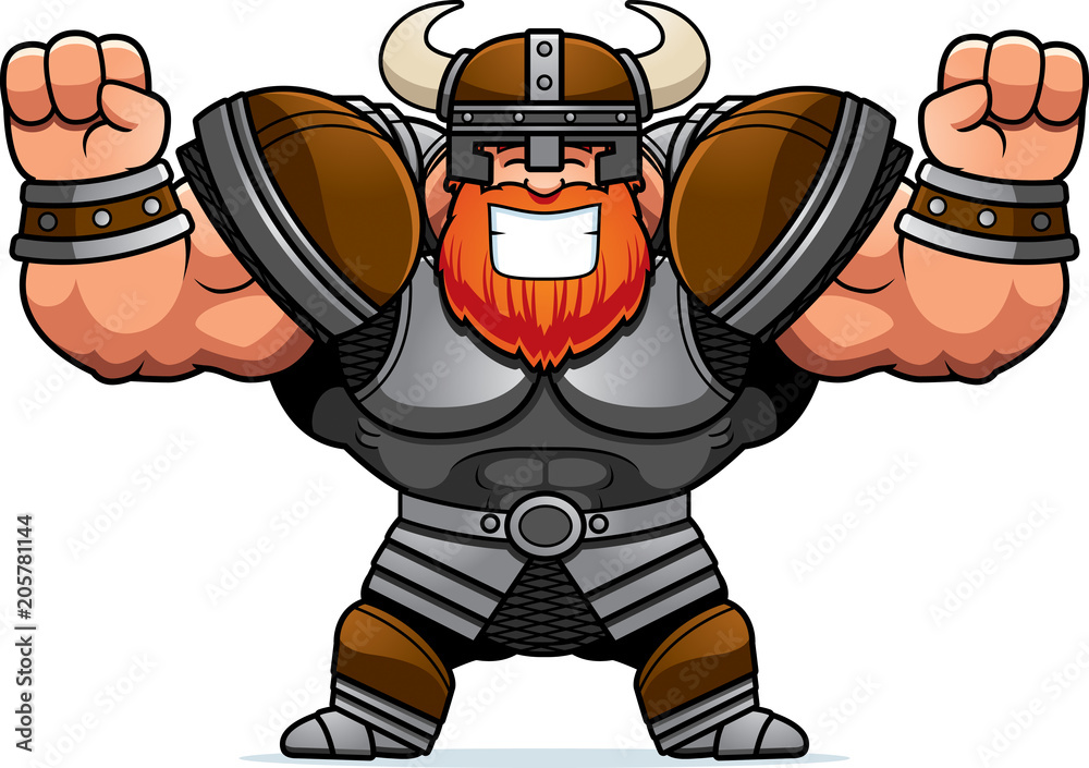Cartoon Viking Celebrating Stock Vector | Adobe Stock