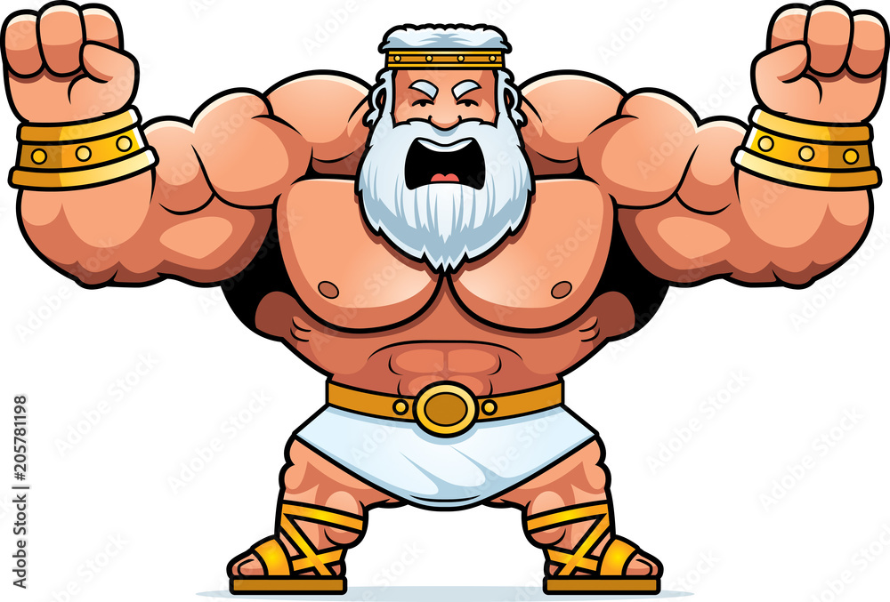Cartoon Zeus Angry Stock Vector | Adobe Stock