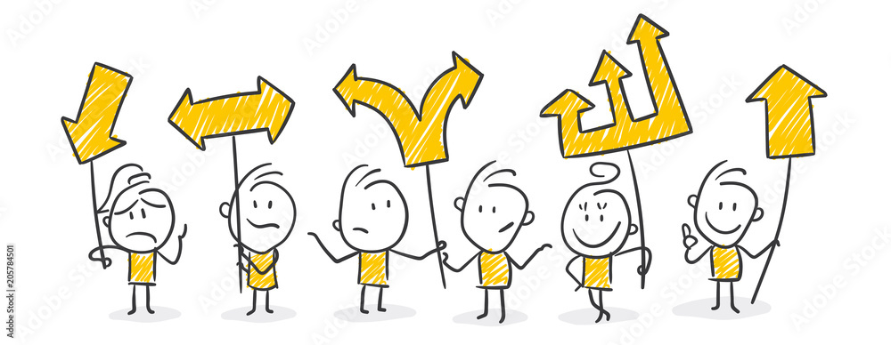 Strichfiguren / Strichmännchen: Unterschiedlich, Trennung. (Nr. 228 ...