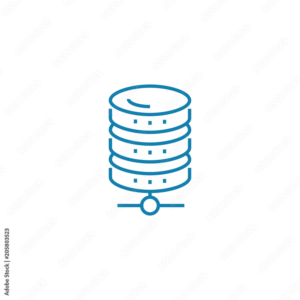 Data packets line icon, vector illustration. Data packets linear ...