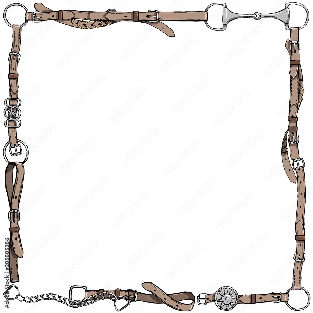 Equestrian belt frame. English fox hunting style. England tradition ...