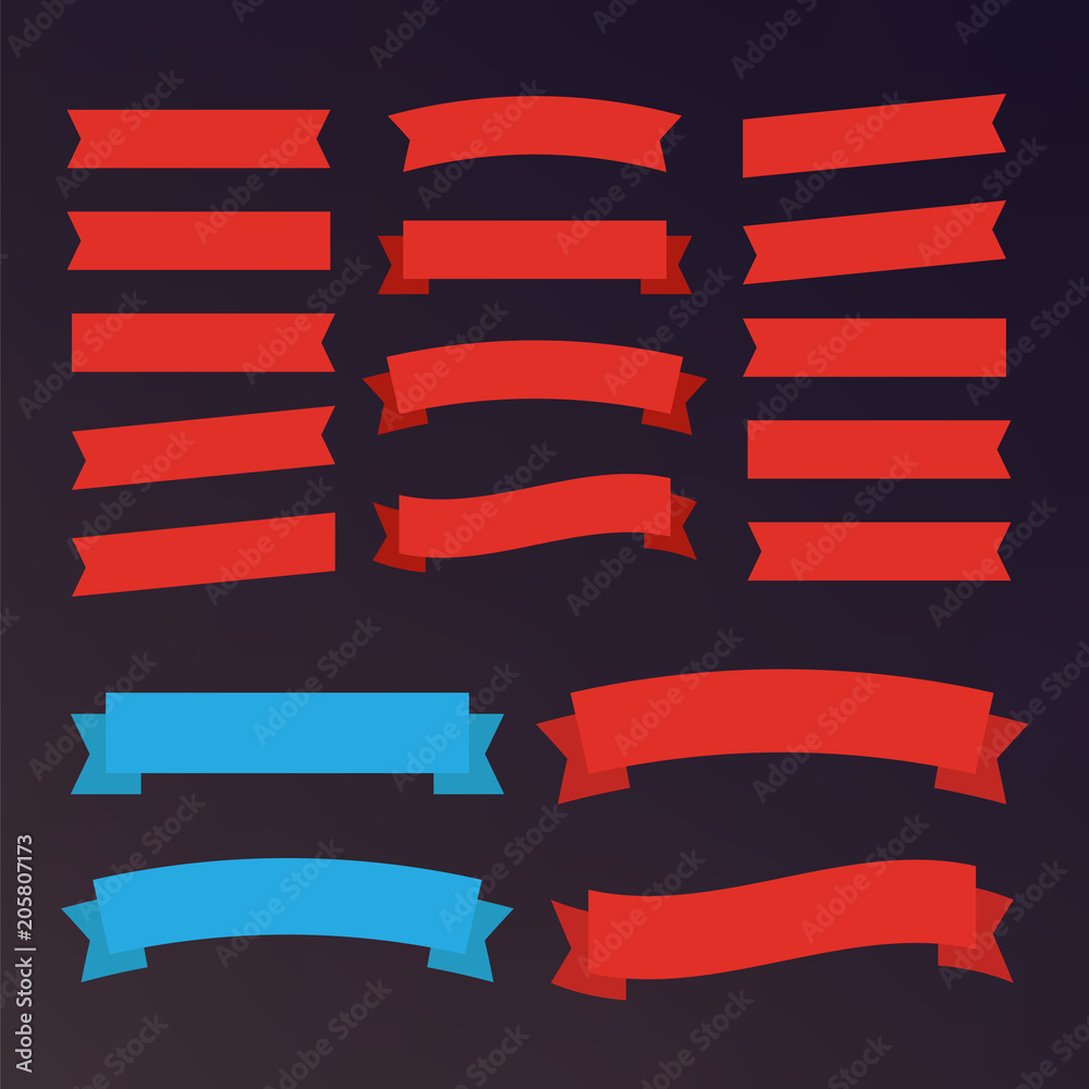 Cartoon banners and comic ribbons. Colored banner ribbon. Banner ribbon ...