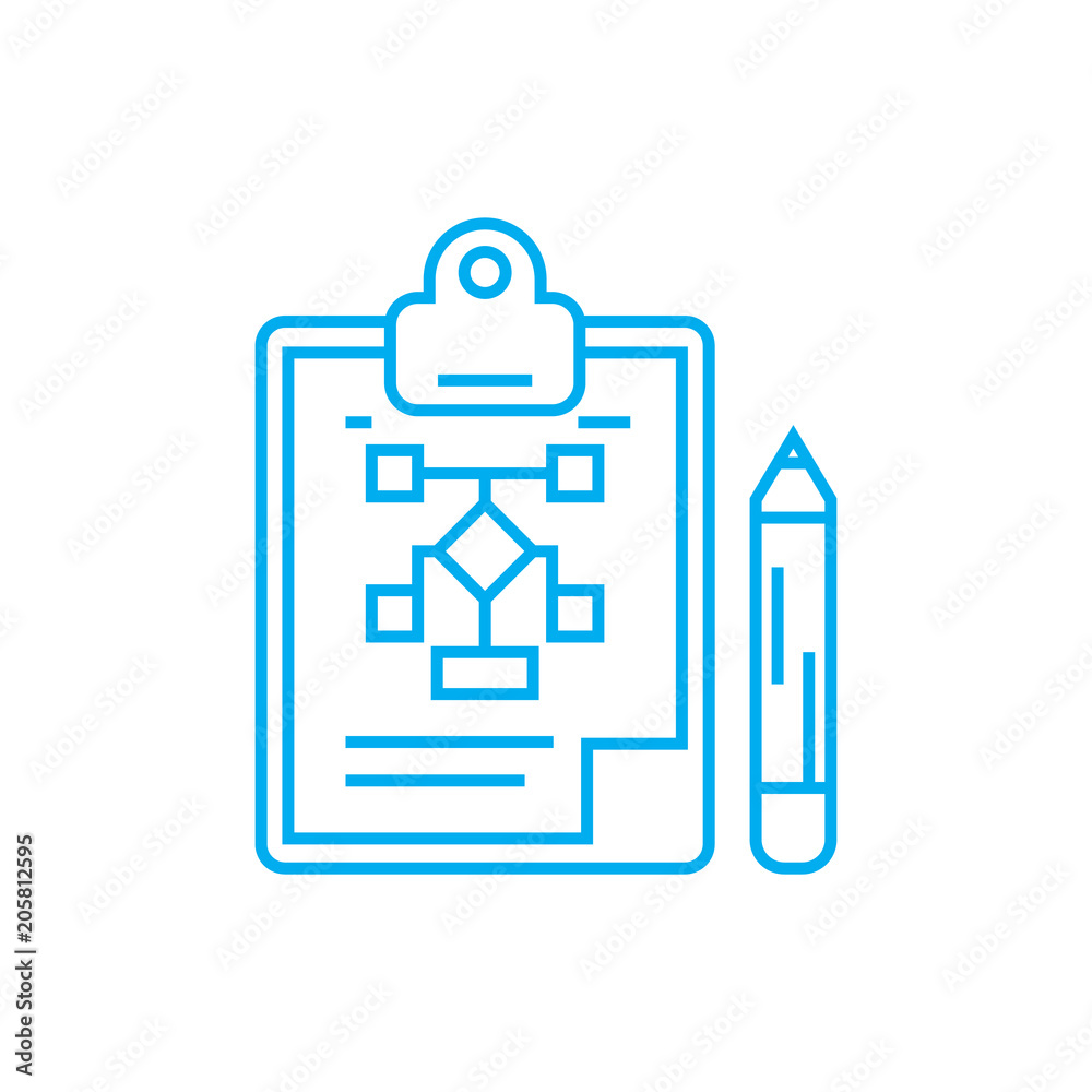 Organizational structure development line icon, vector illustration ...