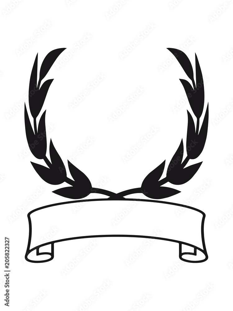 schreiben leere fläche wappen lorbeerkranz banner design logo text name ...
