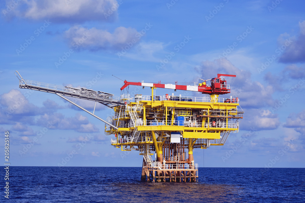 Oil and gas wellhead platform. Stock Photo | Adobe Stock