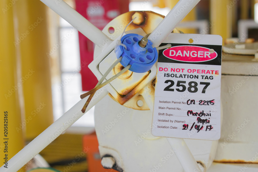 Gas process valve isolation lock out tag out,Lock closed,Lock open ...