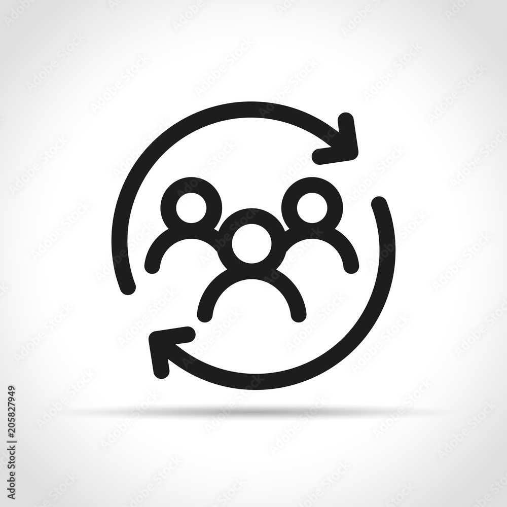 people with arrow icon on white background Stock Vector | Adobe Stock